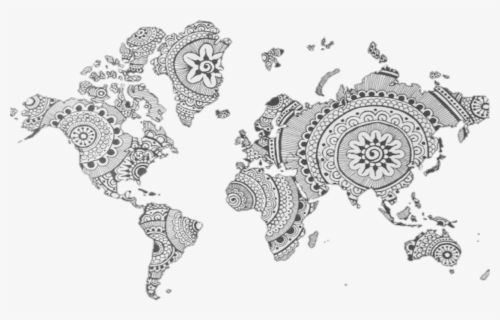 Transparent World Map Clipart Black And White - Drawing , Free ...