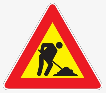 Clip Art Vector Flagger Working On Road Construction - Construction ...