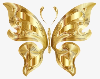 Butterfly,gold,jewellery - Transparent Golden Butterfly Logo , Free ...
