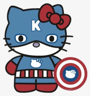 #hellokitty Captain America - Hello Kitty In America Png , Free ...