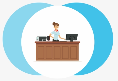 Cartoon Receptionist Table , Free Transparent Clipart - ClipartKey