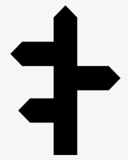 Crossroad Sign Icon Png Vector - Free Icon Transparent Road Sign , Free ...