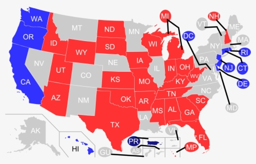 Right To Work States Map 2019 , Free Transparent Clipart - ClipartKey