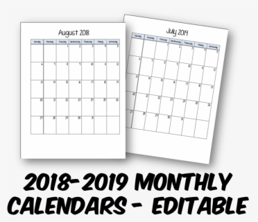 Clip Art Student Monthly Calendars Free - 2019 2020 Monthly Calendar ...