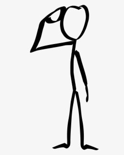 Stickyman Military Salute - Stick Figure Thinking Png , Free ...