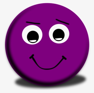 Purple Winking Smiley Face Clip Art - Purple Happy Face Emoji , Free ...