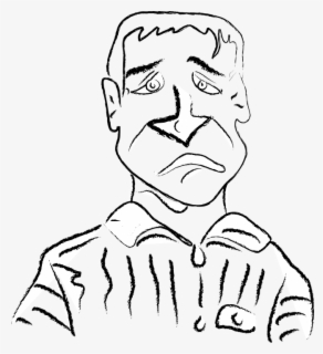 Man, Sad, Unhappy, Face - Sad Man Coloring Page , Free Transparent ...