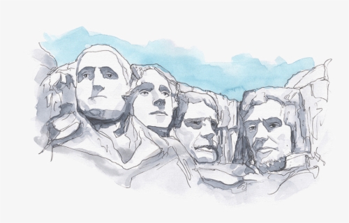 Vector Illustration Of Mount Rushmore National Memorial - Mount ...