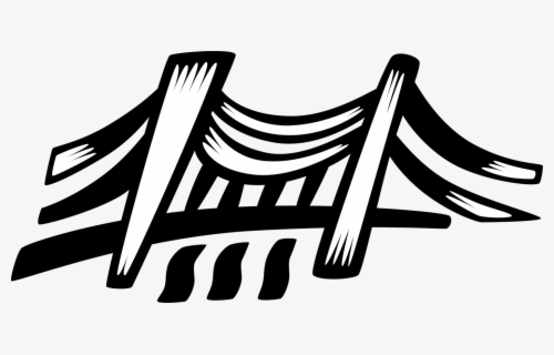Vector Illustration Of Suspension Bridge Symbol - Bridge Symbol , Free ...