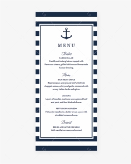 Editable Menu Cards Template Nautical Theme By Littlesizzle - Baby ...