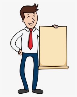 Cartoon Man Holding Paper , Free Transparent Clipart - ClipartKey