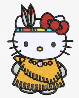 Hello Kitty Embroidery Design Looks Awesome In A Tribal - Native ...