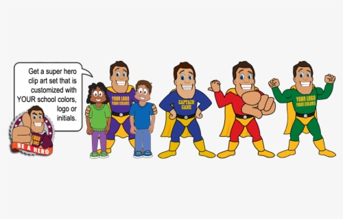 Hero Mascot Pbis Clipart - Customizable Super Hero Cartoon , Free ...