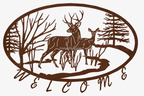 Deer Welcome Sign Dxf - Elk , Free Transparent Clipart - ClipartKey