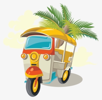Tuk Tuk Illustration - Thai Tuk Tuk Cartoon , Free Transparent Clipart ...