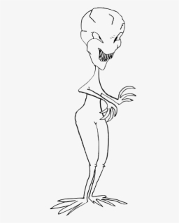 Vector Clip Art Of Line Art Alien Creature - Sketch , Free Transparent ...