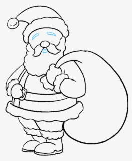 How To Draw Santa Claus - Line Art , Free Transparent Clipart - ClipartKey