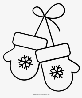 Mittens Lineart Black And White - Line Art , Free Transparent Clipart ...
