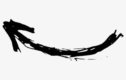 Arrow Clipart Curly - Hand Drawn Transparent Background Curved Arrow ...