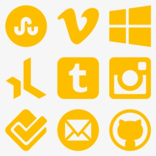 Social Media Icon In Style Simple Yellow - Transparent Yellow Social ...