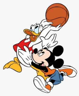 Disney Basketball Clipart - Basketball Dunk Mickey Mouse , Free ...
