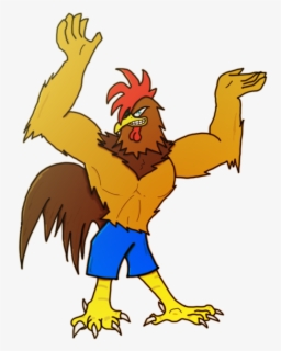Download Transparent Rooster Muscle - Chicken Muscle Cartoon - ClipartKey