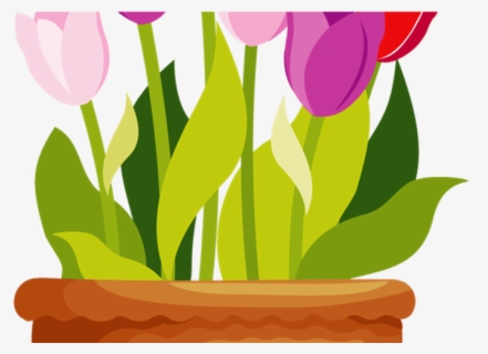 Tulip Garden Clip Art - Flower Pot Clipart Png , Free Transparent ...