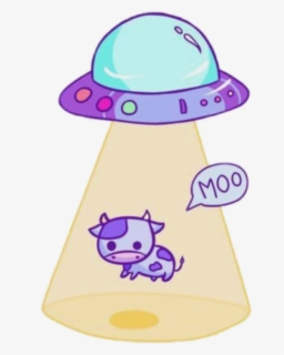 #cow #cute #alien👽 #alien #pastel - Cow Abduction Sticker , Free ...
