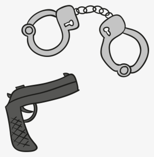 Vector Handcuffs And Gun Png Download - 8th Amendment Drawing Easy ...