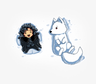 Jon Snow Clipart Cute - Jon Snow And Ghost Chibi , Free Transparent ...