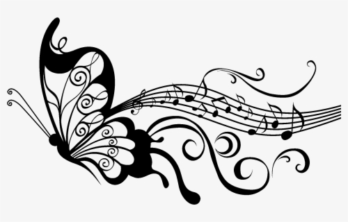Butterfly With Music Notes , Free Transparent Clipart - ClipartKey