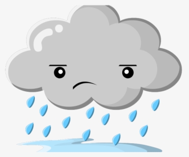 Thunder Clipart Sad - Thunderstorm Sad Cloud Cartoon , Free Transparent ...