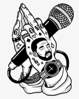 Drake Clipart Tumblr - Praying Hands With A Microphone , Free ...