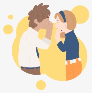 Telling Secrets - Cartoon , Free Transparent Clipart - ClipartKey
