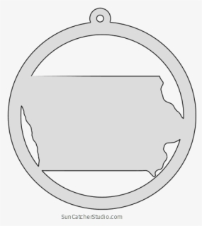 Iowa Map Inside Circle State Stencil Clip Art Scroll - Design , Free ...