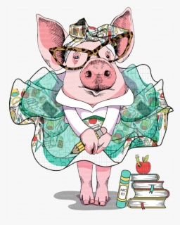 Teacher Pig , Free Transparent Clipart - ClipartKey