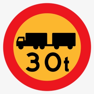 30 Ton Trucks Road Sign Vector Clip Art - Truck Sign , Free Transparent ...