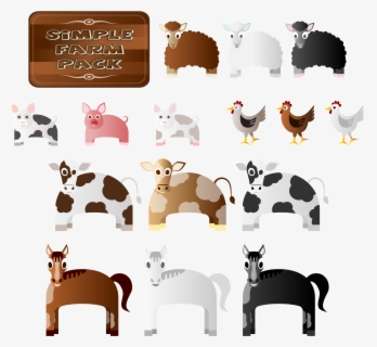 Farmers Clipart Feeding Animal - Farm Animals Icons Png , Free ...