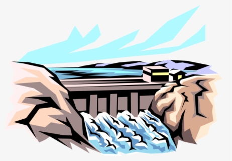 Hydroelectric Power Generation Dam - Hydroelectric Clipart Dam Black ...