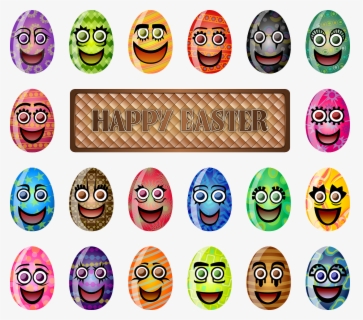 Easter Eggs Happy Faces , Free Transparent Clipart - ClipartKey