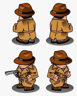 Noir Detective Sprite - Detective Sprites Png , Free Transparent ...