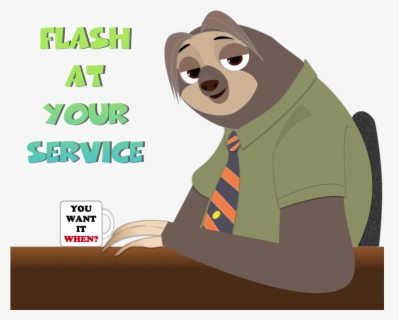 Three-toed Sloth Flash Lt - Flash Zootopia , Free Transparent Clipart ...