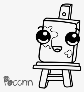 Art Easel Lineart - Cartoon , Free Transparent Clipart - ClipartKey