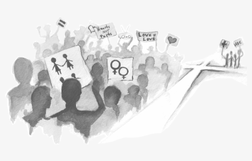 Crowd Drawing Protest - Sketch , Free Transparent Clipart - ClipartKey