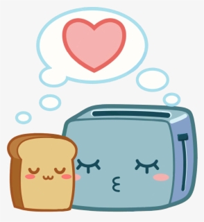 Cute Little Toaster - Kawaii Toast And Toaster , Free Transparent ...