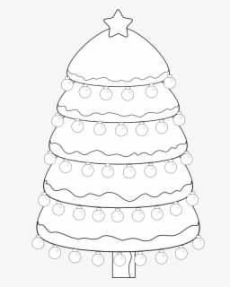 Xmas Tree Black White Line Art Christmas Coloring Book - Christmas Tree ...