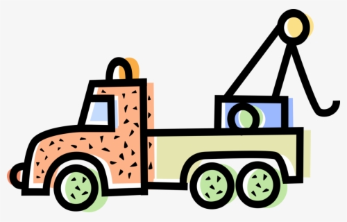 Vector Illustration Of Tow Truck Wrecker Recovery Vehicle - Tow Truck ...