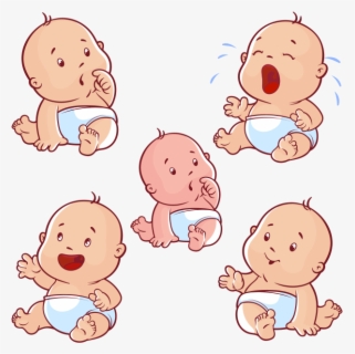 Diaper Clipart Baby Clapping Hand - Cute Baby Cartoon Vector , Free ...