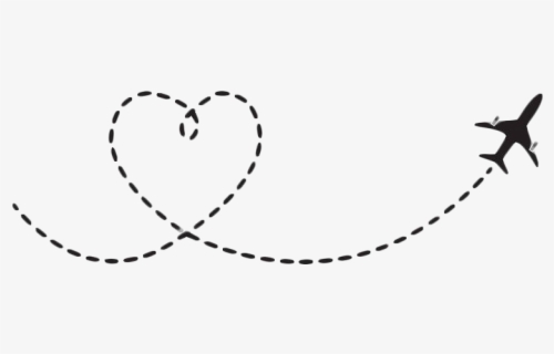 Airplane Clipart Shape - Dotted Line With Heart , Free Transparent ...