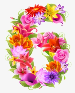 Flower Clipart Number - Transparent Floral Alphabet Clipart , Free ...